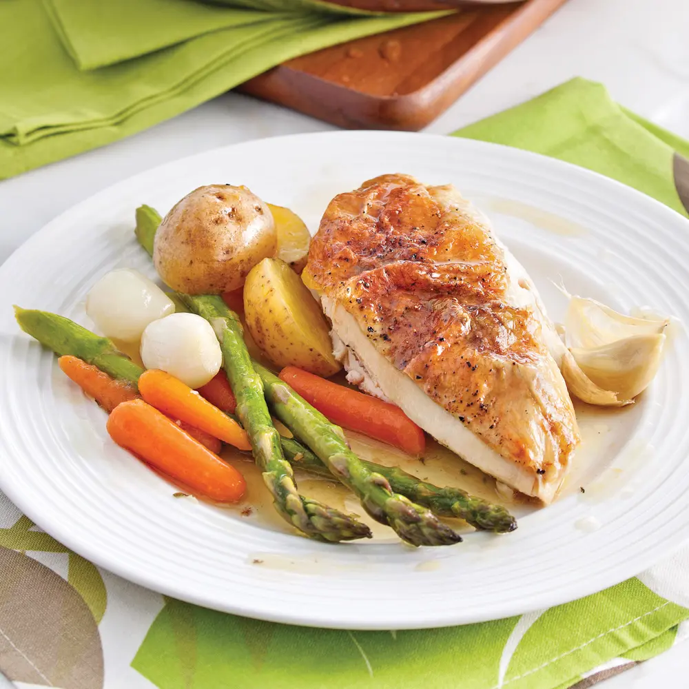 Poulet rôti à la chair fondante | Recette de poulet rôti